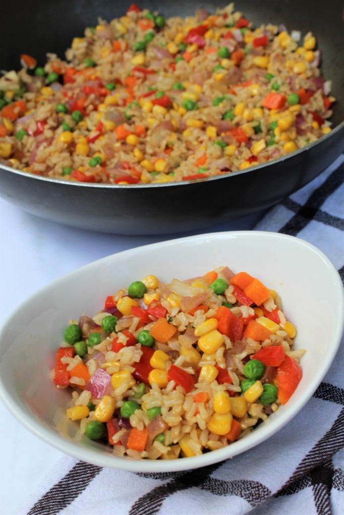 Nutritious meal RECIPE: Rainbow Veggie Fried Rice - Houston Food Bank